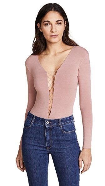 T By Alexander Wang Lace Up Bodysuit