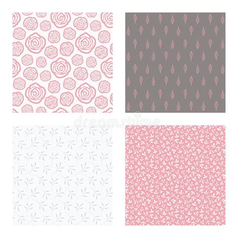 Testes Padrões Sem Emenda Do Vetor Flores E Folhas Ilustração do