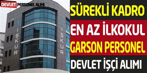 Darıca Belediyesi Sürekli Kadro En Az İlkokul Garson İşçi Alımı