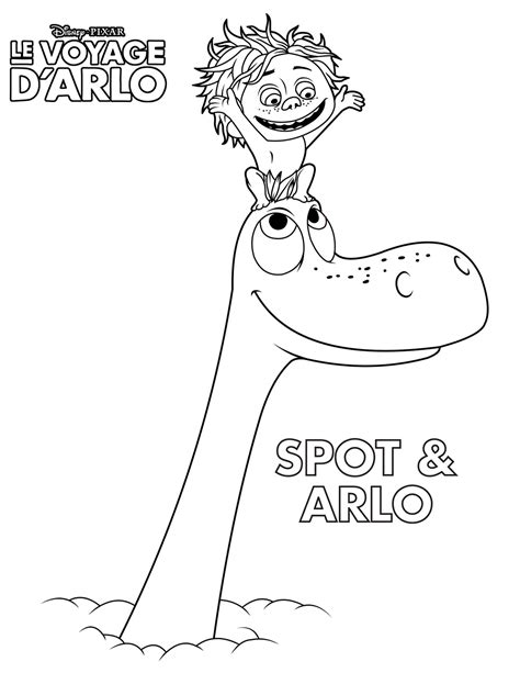 Coloriage Des Personnages Du Film Le Voyage D Arlo Spot Est Sur La