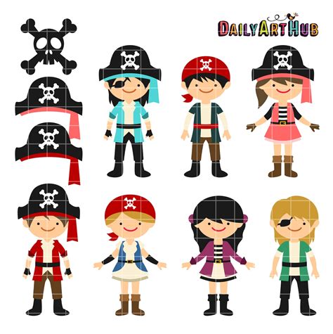 Pirates Clip Art Set Daily Art Hub Graphics Alphabets SVG