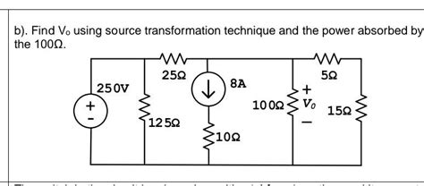 Solved B Find Vo Using Source Transformation Technique And Chegg