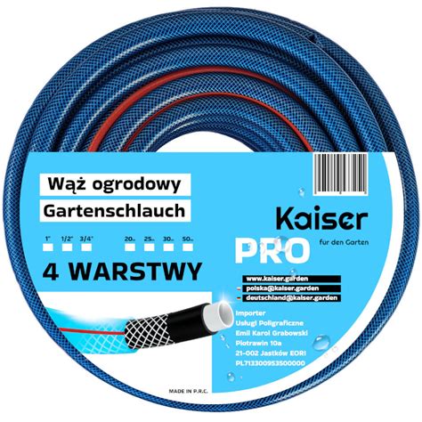 WĄŻ OGRODOWY 25M 1 CAL KAISER PRO 1cal BARDZO MOCNY 4 WARSTWOWY