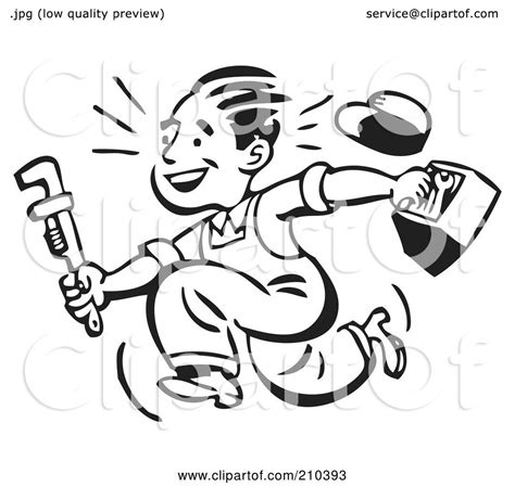 Royalty Free RF Clipart Illustration Of A Retro Black And White