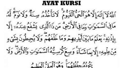 Bacaan Ayat Kursi Arab Latin Serta Keistimewaannya Halaman All