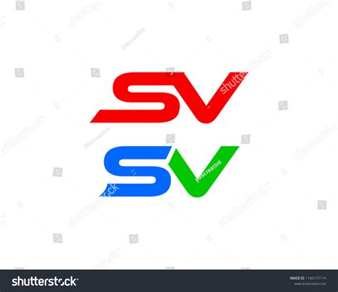 Set Letter Sv Logo Icons Design Stock Vector Royalty Free