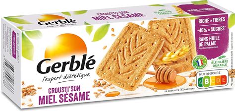 Gerblé Biscuits Crousti son Miel Sésame Allégés en sucres Riches en