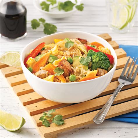 Riz frit au porc et légumes 5 ingredients 15 minutes