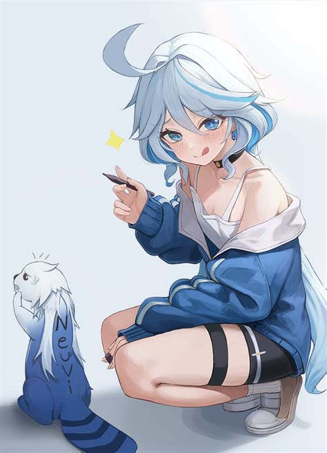 Furina And Leisurely Otter Genshin Impact Drawn By Mookyuu9 Danbooru