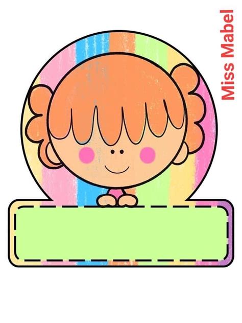 Pin De Maestra Anita En Gafetes Tarjetas Dibujos Para Preescolar