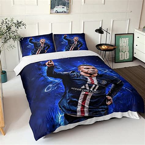 Glamifirsto Kylian Mbappé Housse De Couette 3 Pièces Football Parure De