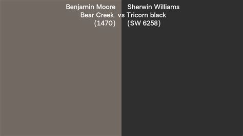 Benjamin Moore Bear Creek 1470 Vs Sherwin Williams Tricorn Black SW