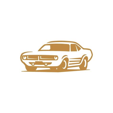 Klassische Muscle Car Linienkunst Vintage Retro Fahrzeug Vektor