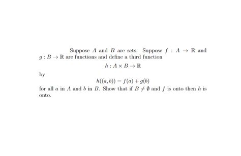 solved suppose a and b are sets suppose f Λ→r and g b→r are