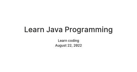 learn java programming — teletype