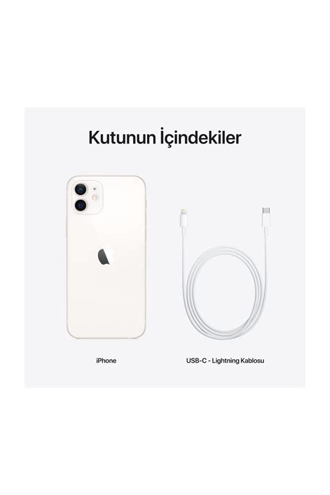 Apple iPhone 12 128 GB Beyaz Cep Telefonu Aksesuarsız Kutu Apple