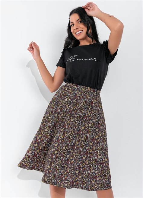 Blusa Preta Babado Moda Evangélica Queima de Estoque