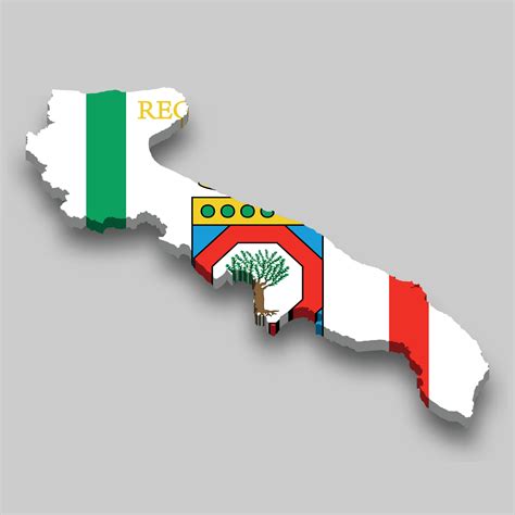 3d Isometric Map Of Apulia Is A Region Of Italy 22754953 Vector Art At