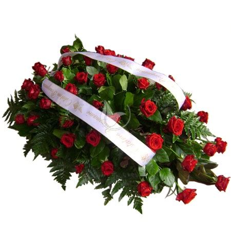 Wiązanka pogrzebowa z czerwonych róż