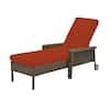 Hampton Bay Laguna Point Brown Wicker Outdoor Patio Chaise Lounge With