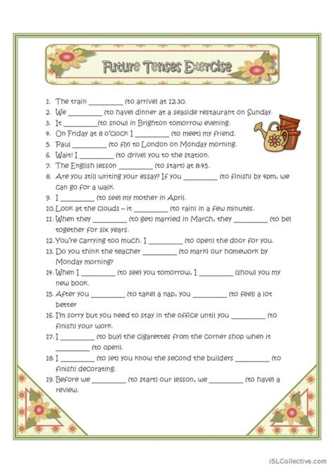 Future Tenses General Gramma Fran Ais Fle Fiches Pedagogiques Pdf Doc
