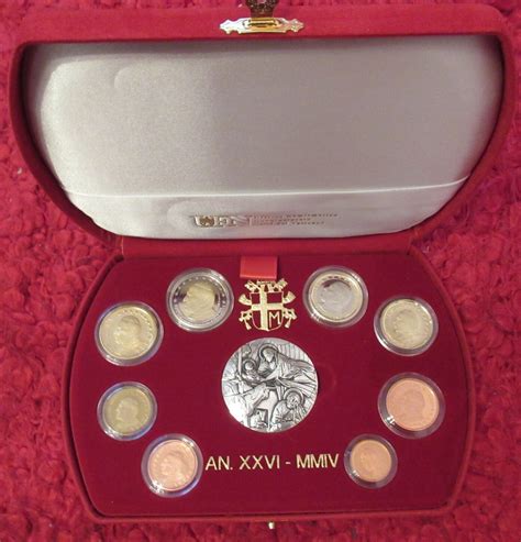 3 88 Euro Medaille 2004 Euro Kursmünzen Satz Vatikan mit Medal proof