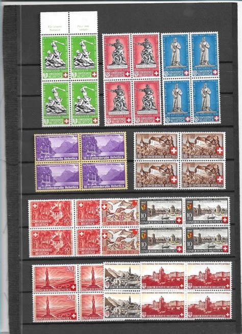 Pro Patria Diverse Meist Postfrische Viererblocks Ab 1938 Kaufen Auf