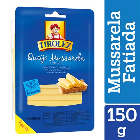 Queijo Mussarela Fatiado TIROLEZ Pacote 150g Pão de Açúcar