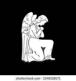 Silhouette Angel Logo Design Stock Vector Royalty Free 2198528571