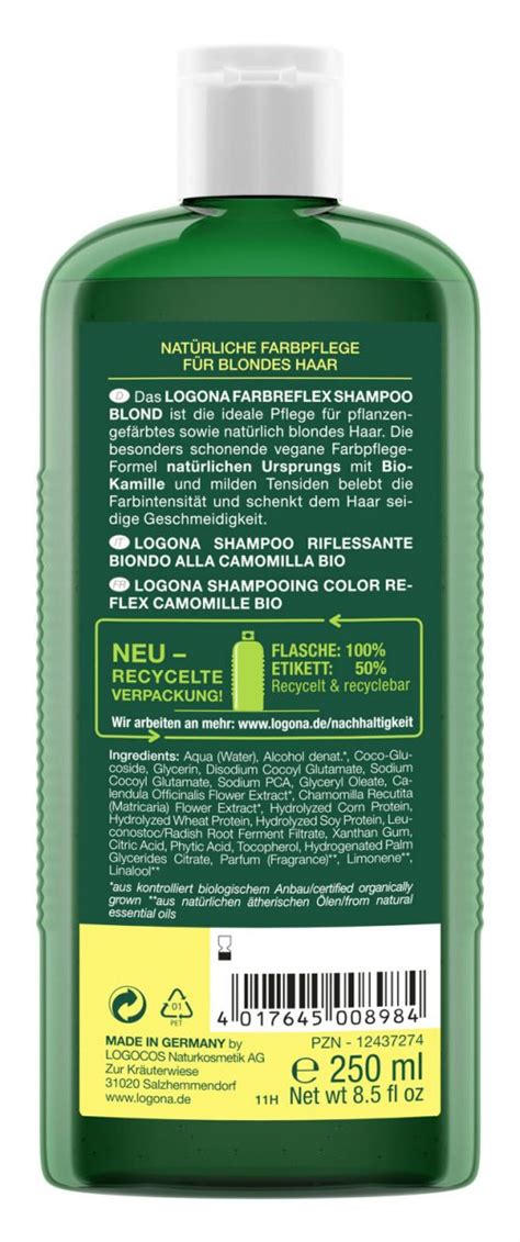 Logona Color Reflex Shampoo Chamomile For Blonde Hair 250 Ml