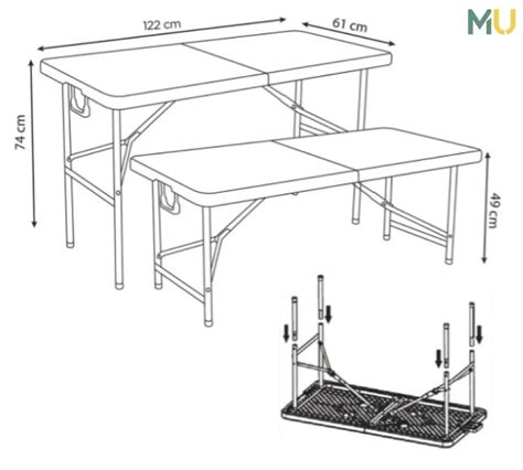 Mesa Plegable Blanca Montevideo Uniformes