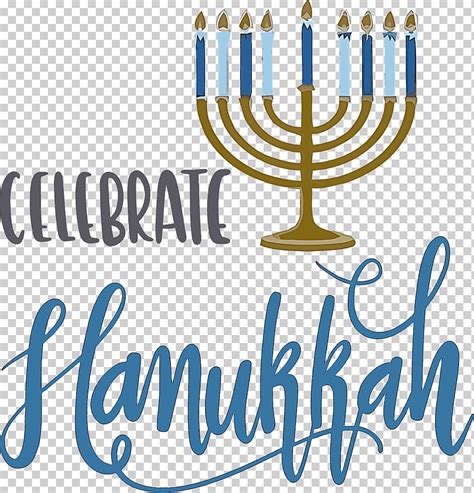 Hanukkah Happy Hanukkah Menorah Dibujos Animados Logotipo Vela