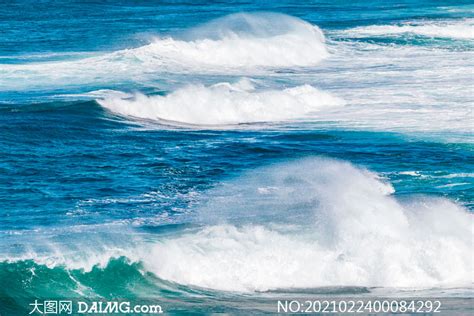 大海中卷起的海浪和浪花摄影图片 大图网图片素材