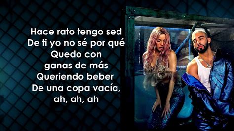Shakira Manuel Turizo Copa Vacía Letra Lyrics YouTube