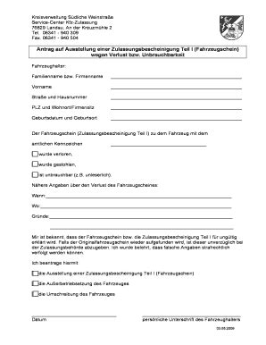 Fillable Online Suedliche Weinstrasse Antrag Auf Ausstellung Einer