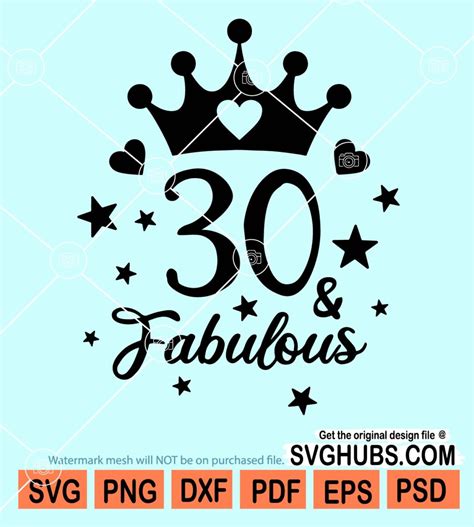 30 And Fabulous Svg Thirty And Fabulous Svg 30th Birthday Svg 30