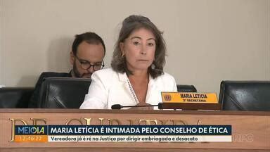Meio Dia Paraná Curitiba Câmara de Curitiba intima a vereadora