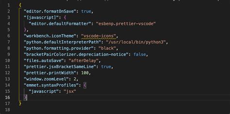 vscode settings json macos