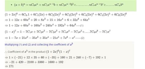 find the coefficient of x 5 in the product 1 2x 6 1 x 7 using binomial theorem