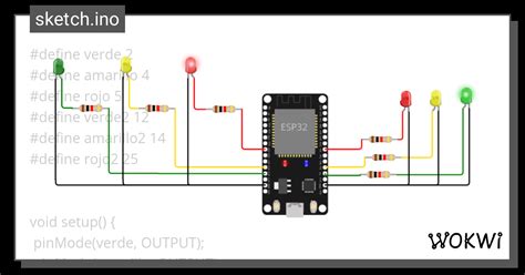 doble semaforo wokwi esp32 stm32 arduino simulator