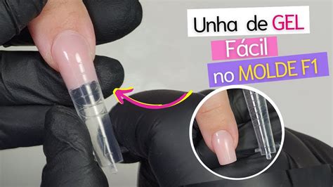 Unha de Gel Fácil no Molde F1 Como Fazer Passo a Passo YouTube