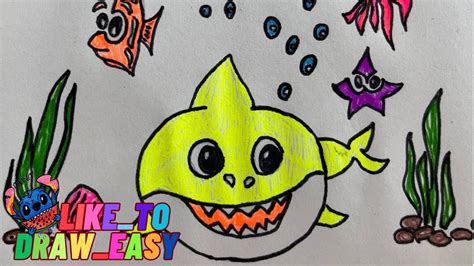 BABY SHARK DRAWING EASY CARTOONS Babyshark YouTube