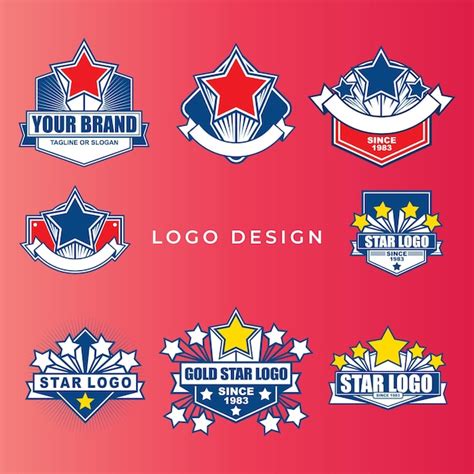 Diseño de conjunto de logotipo de estrella Vector Premium