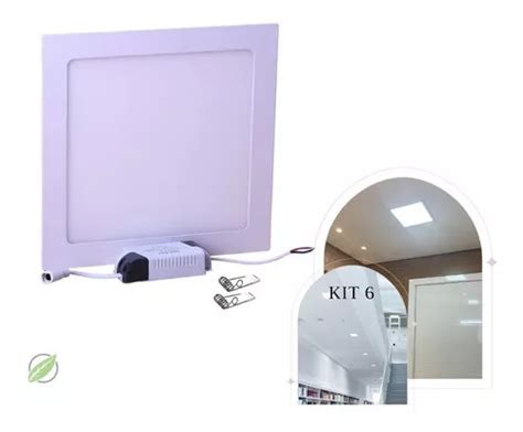 Kit De Techo Con Panel Led Empotrado Cuadrado Blanco Fr O De W