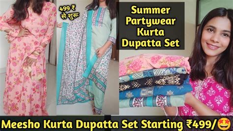 Meesho Summer Wear Kurta Dupatta Set Haul Starting Meesho Kurta