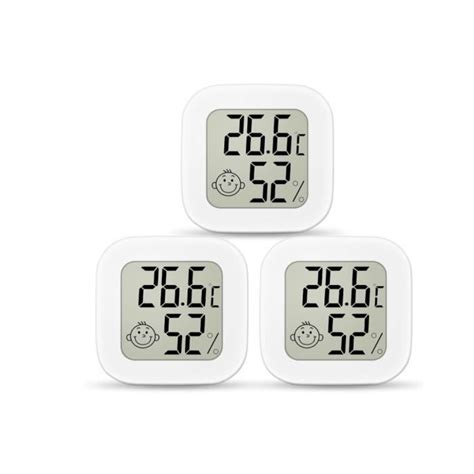 Thermomètre Hygromètre Interieur 3PCS Mini LCD Termometre Maison