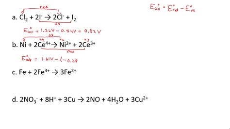 solved using standard reduction potentials appendix e calculate the standard emf for each of