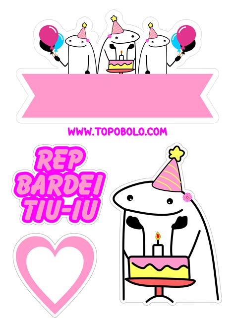 Topo De Bolo Para Imprimir Flork Of Cows Png