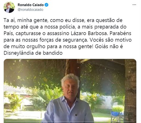 L Zaro Barbosa Preso Em Goi S E Se Feriu Em Troca De Tiros A