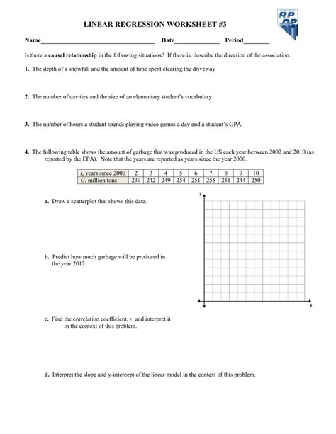 Linear Regression Worksheet Db Excel